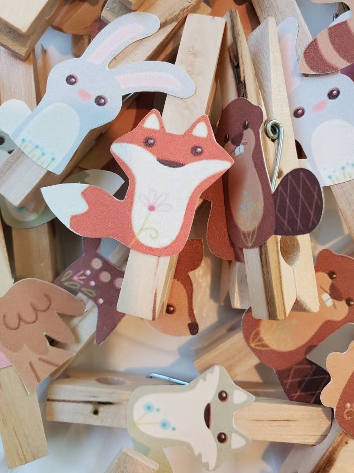 Sweet Rustic Woodland Animal Clothespins - Etsy