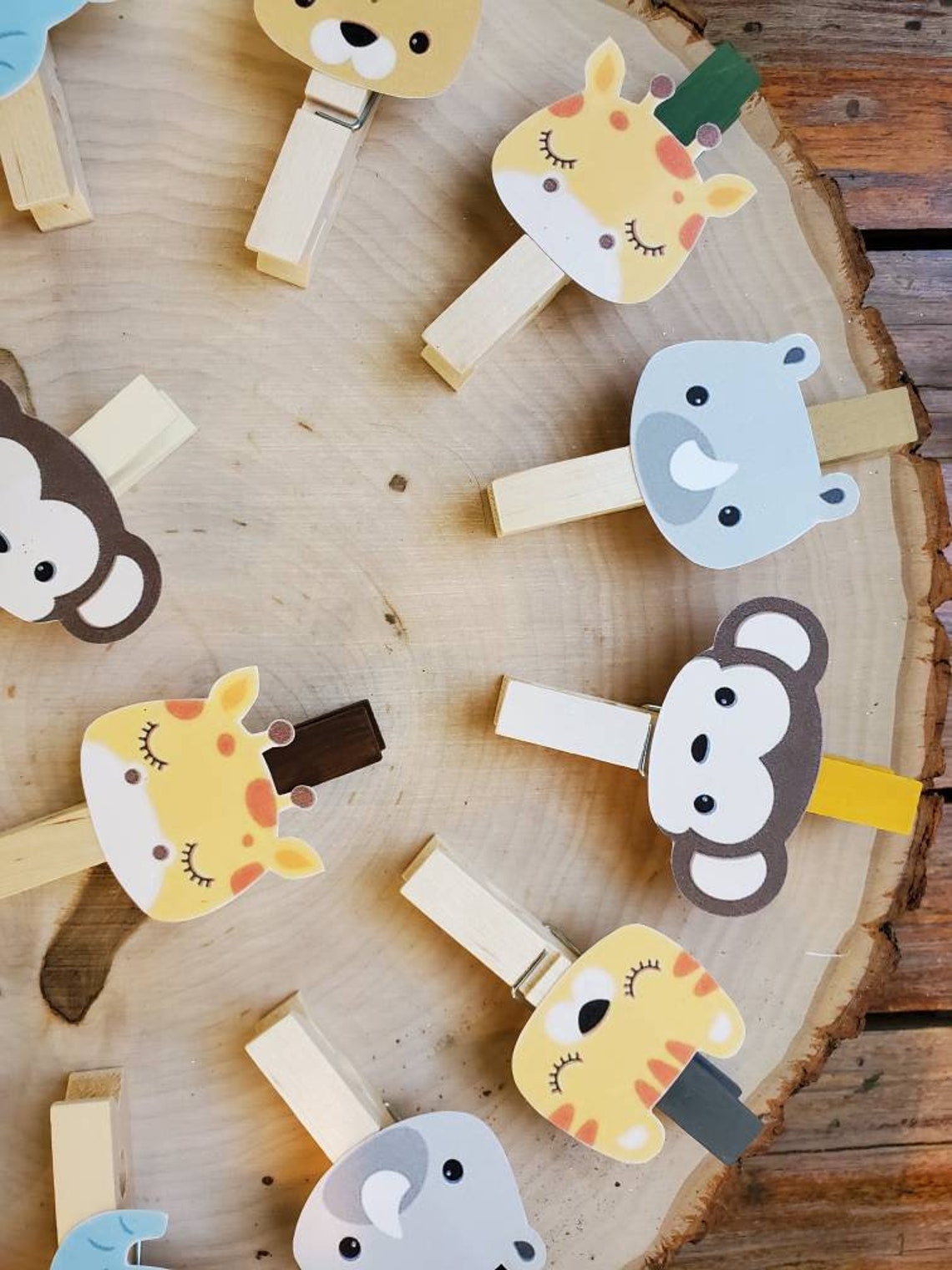 Safari Animal Clothespins | Etsy
