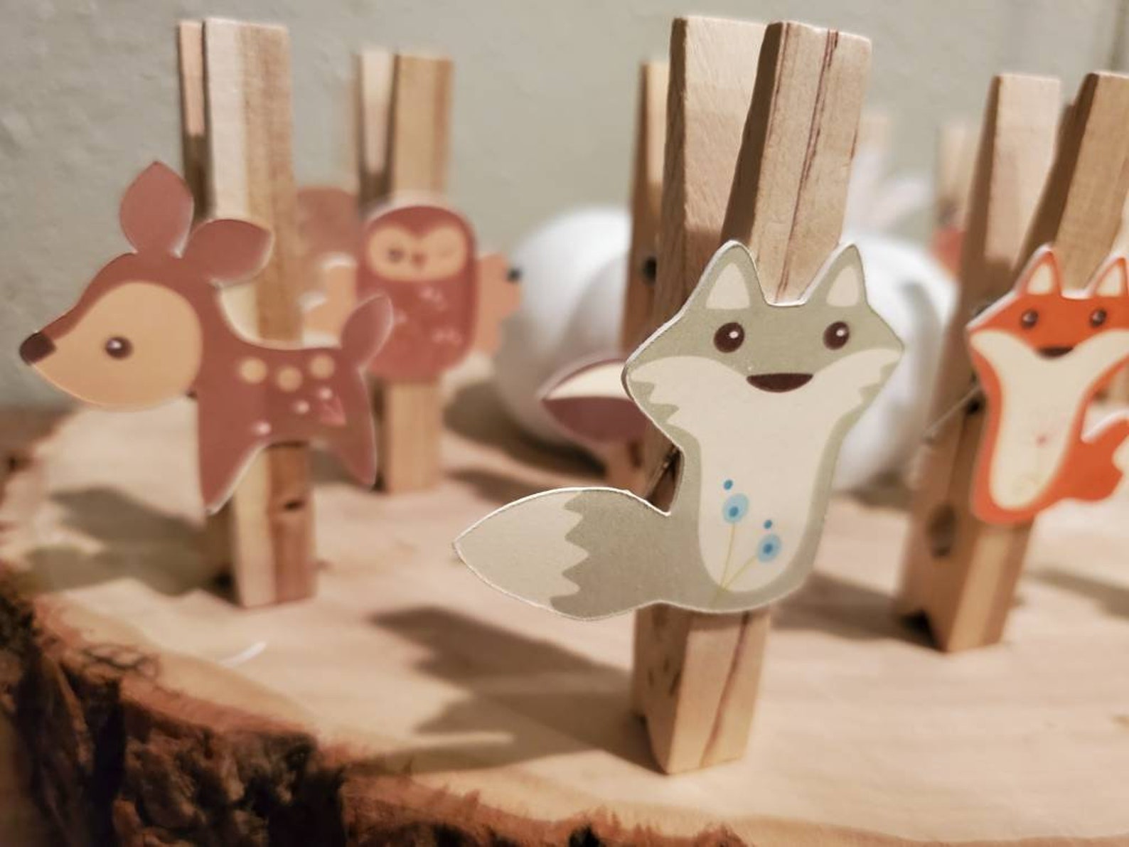 Sweet Rustic Woodland Animal Clothespins - Etsy