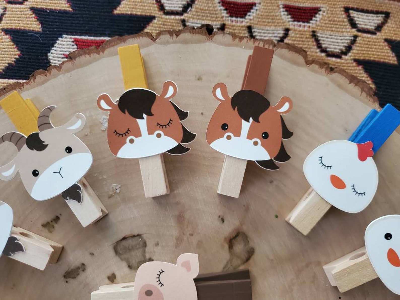 Farm Animal Clothespin Set - Etsy