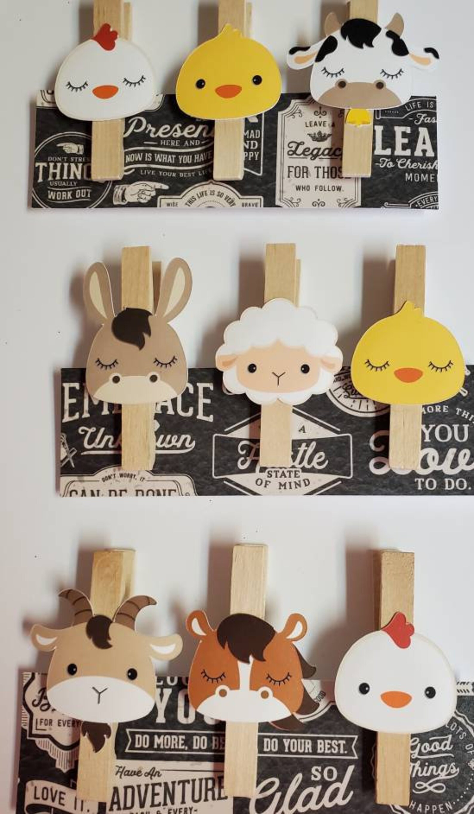 Farm Animal Clothespin Set - Etsy