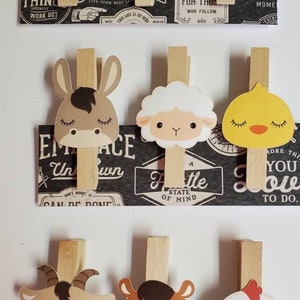 Farm Animal Clothespin Set - Etsy