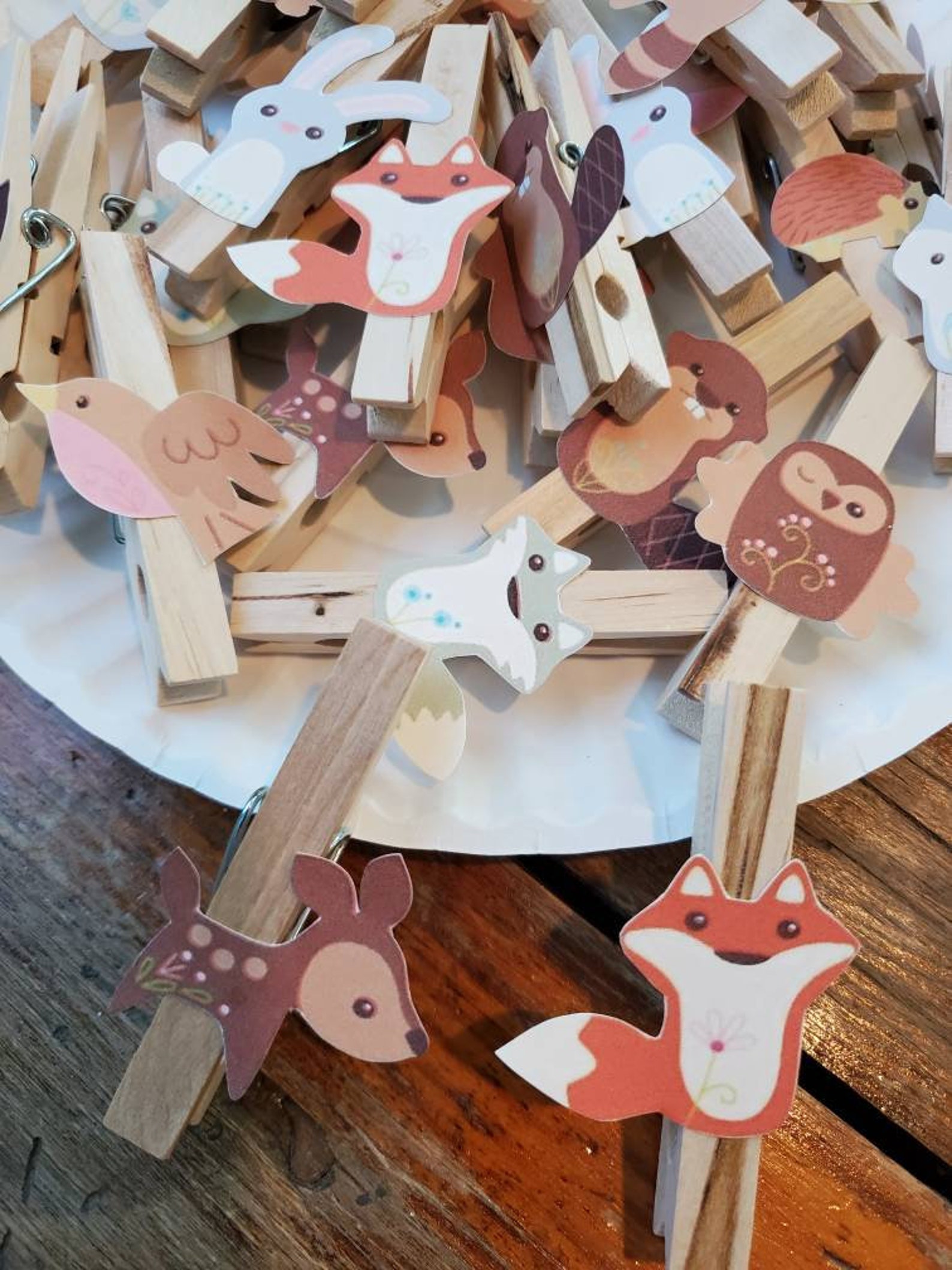 Sweet Rustic Woodland Animal Clothespins - Etsy