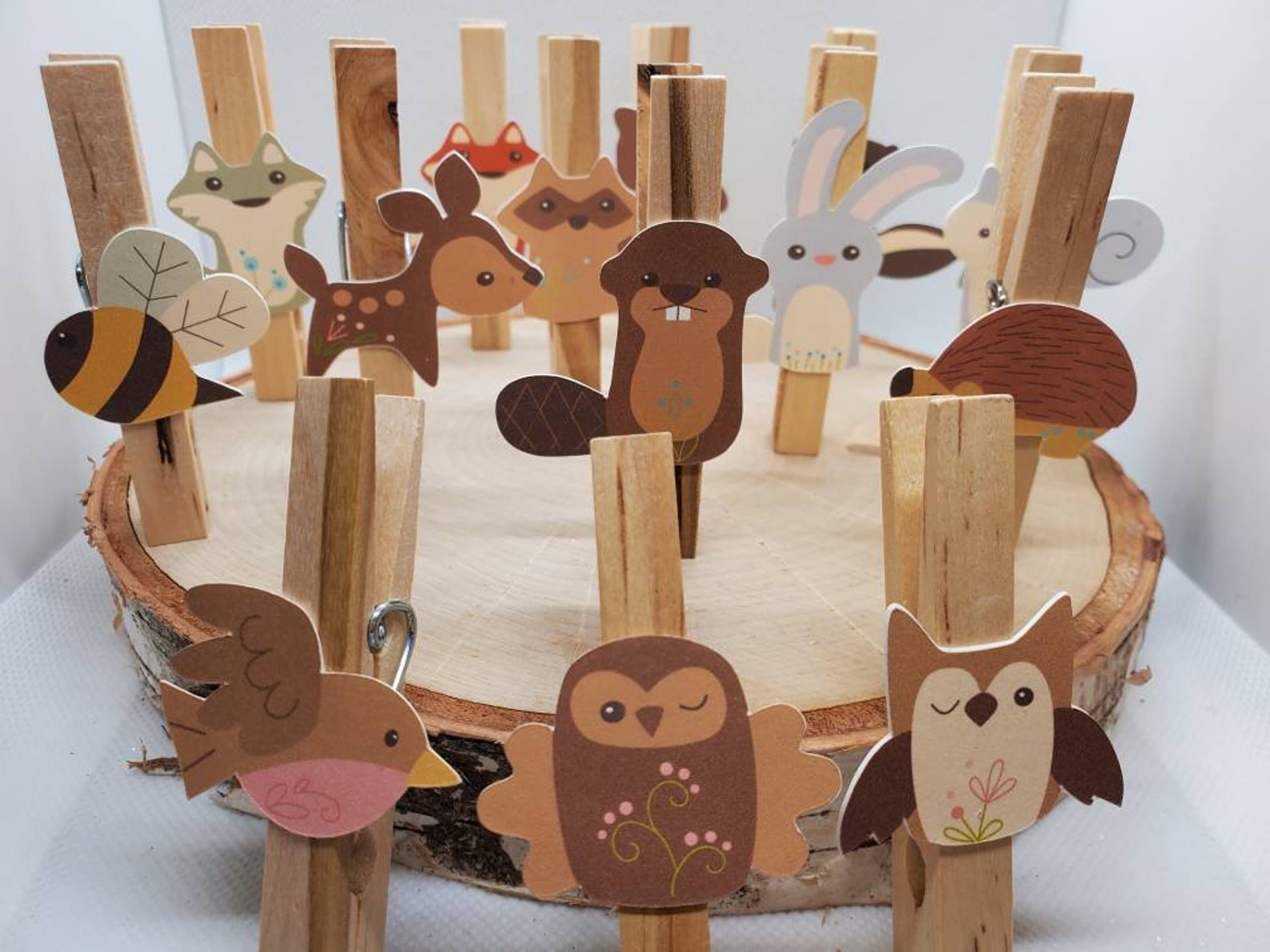 Sweet Rustic Woodland Animal Clothespins - Etsy