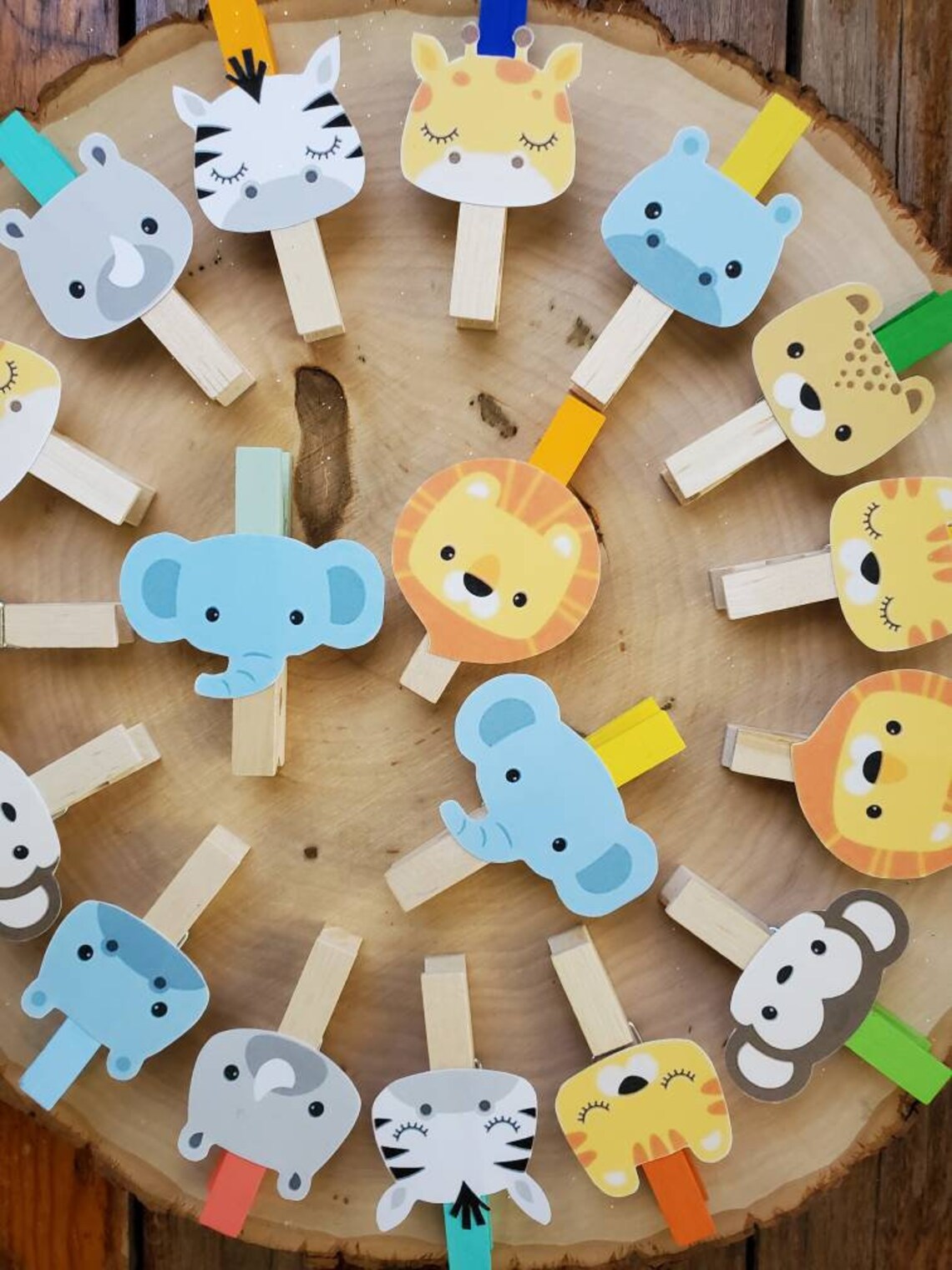 Safari Animal Clothespins | Etsy