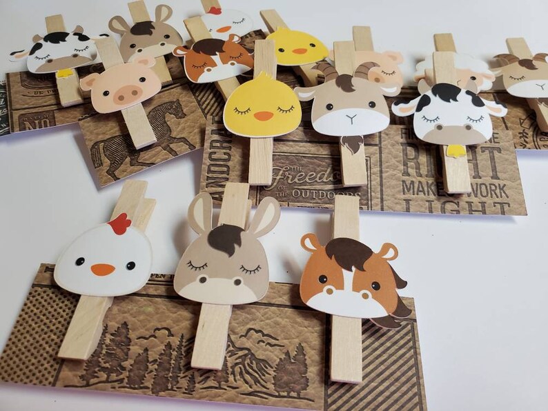 Farm Animal Clothespin Set - Etsy