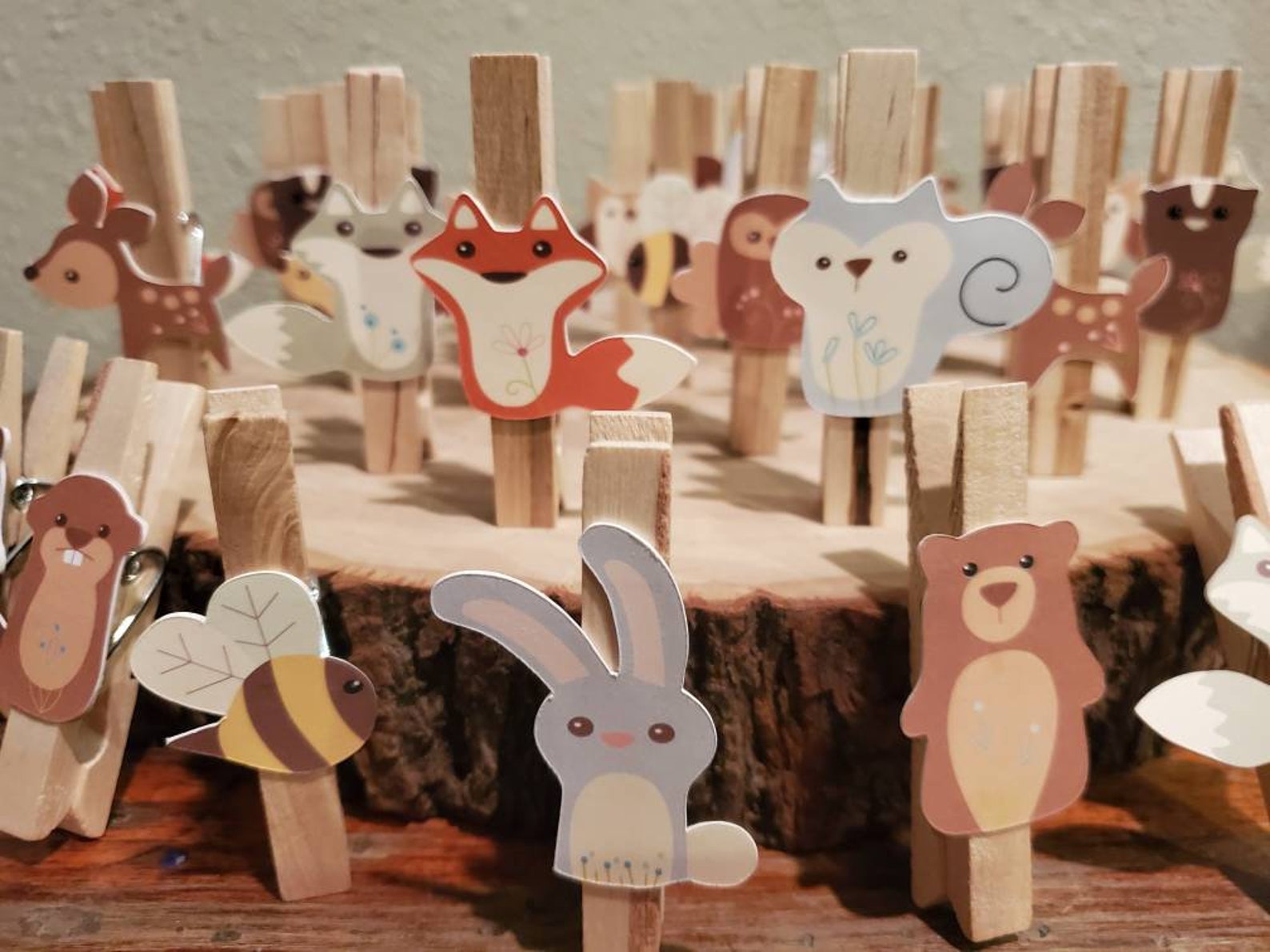 Sweet Rustic Woodland Animal Clothespins - Etsy