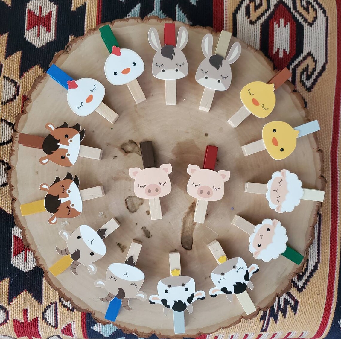 Farm Animal Clothespin Set - Etsy