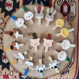 Farm Animal Clothespin Set - Etsy