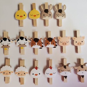 Farm Animal Clothespin Set - Etsy