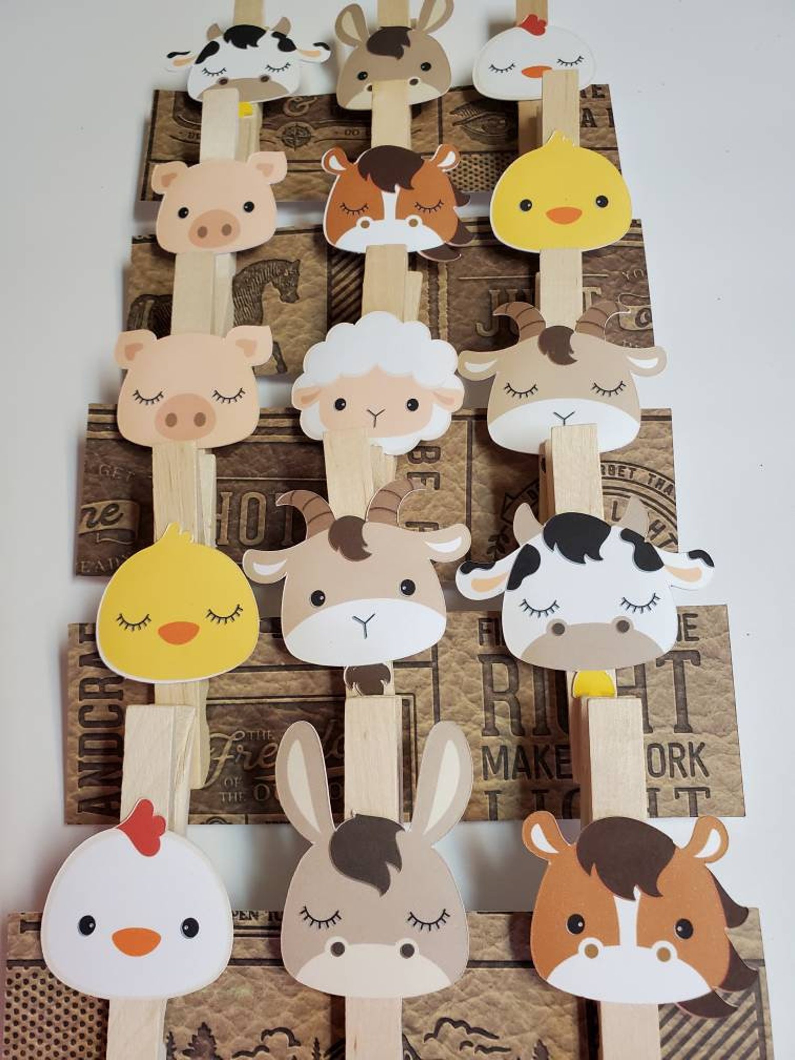 Farm Animal Clothespin Set - Etsy