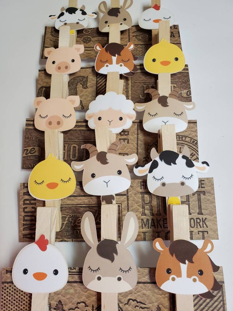 Farm Animal Clothespin Set - Etsy