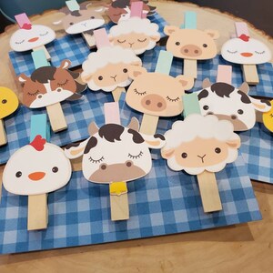 Farm Animal Clothespin Set - Etsy