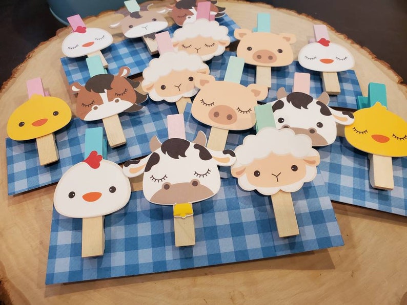 Farm Animal Clothespin Set - Etsy