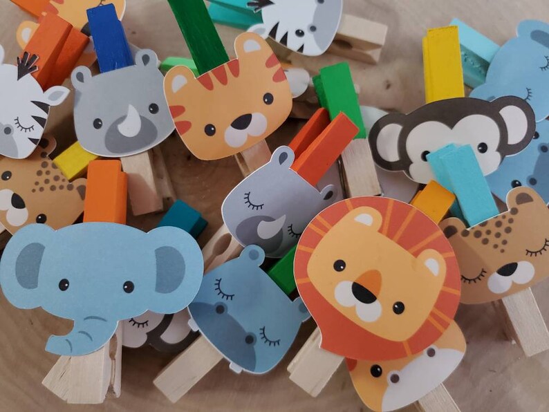 Safari Animal Clothespins | Etsy