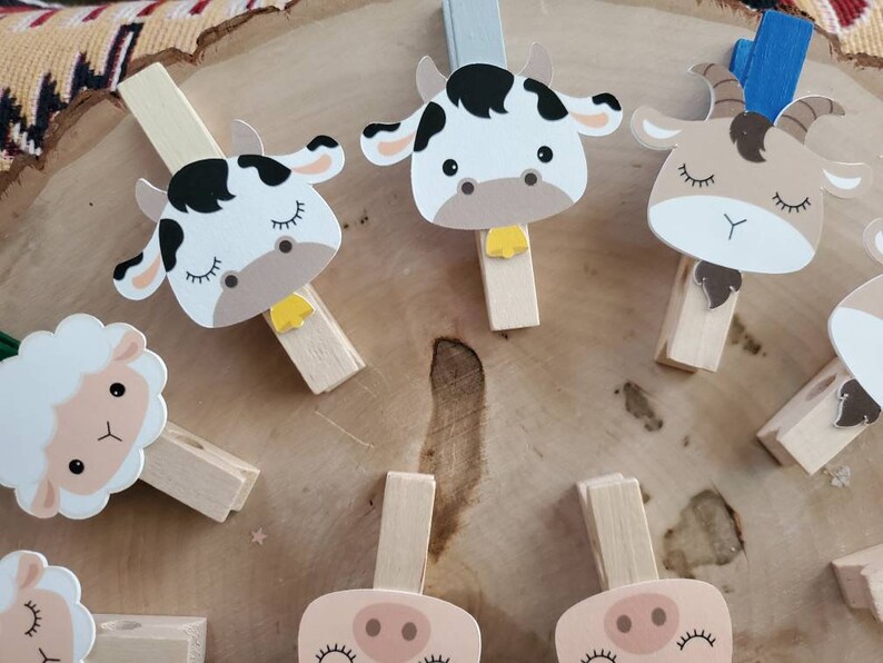 Farm Animal Clothespin Set - Etsy