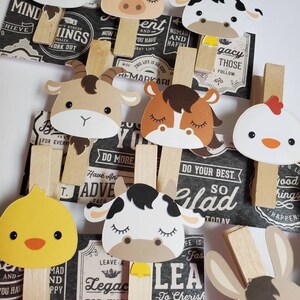 Farm Animal Clothespin Set - Etsy