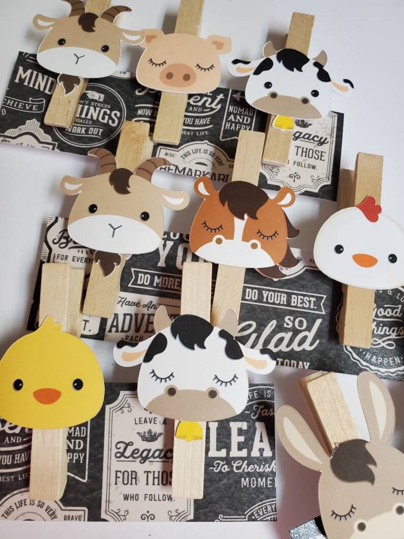 Farm Animal Clothespin Set - Etsy