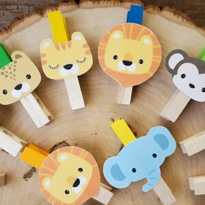 Safari Animal Clothespins - Etsy