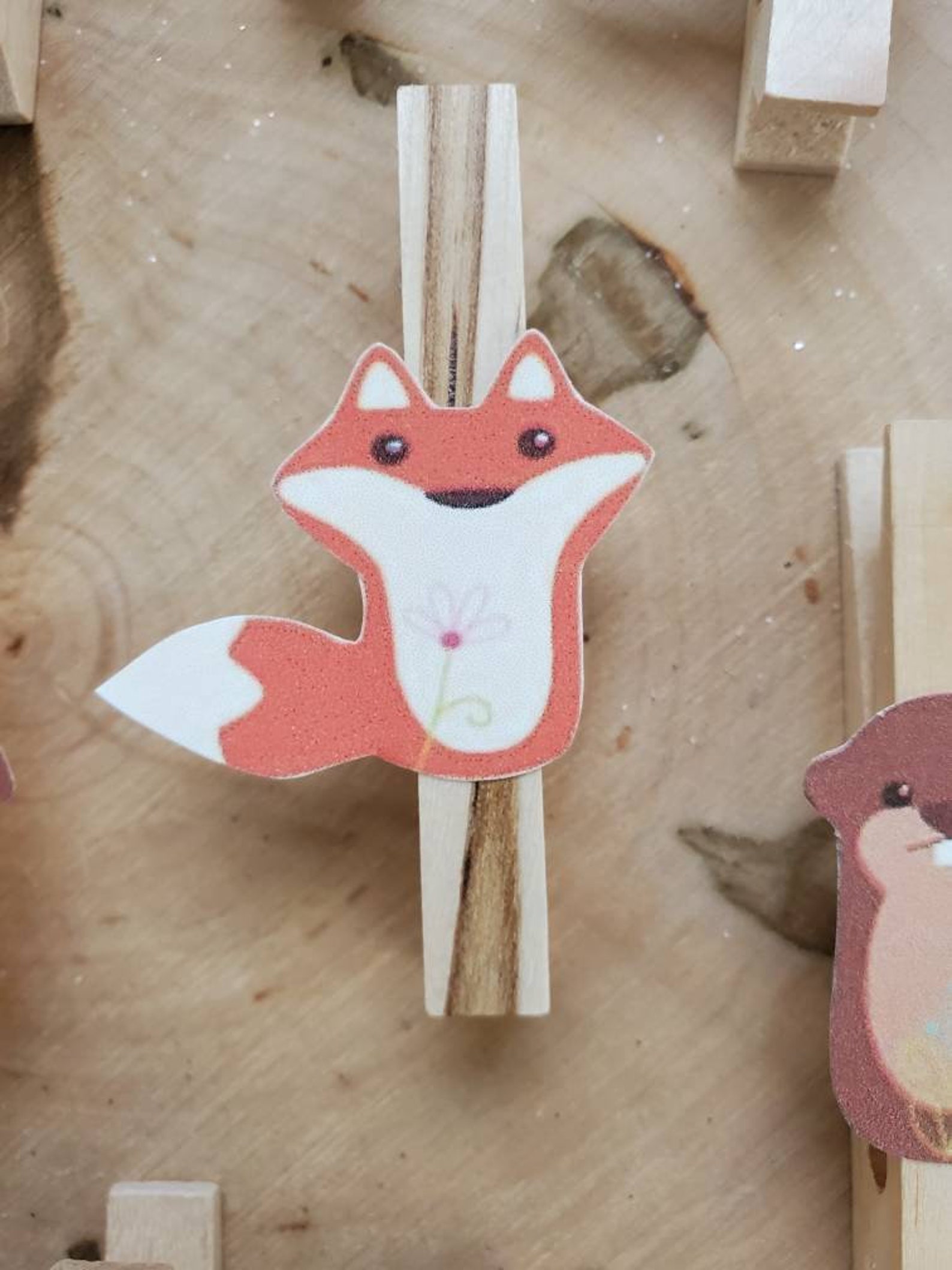 Sweet Rustic Woodland Animal Clothespins - Etsy