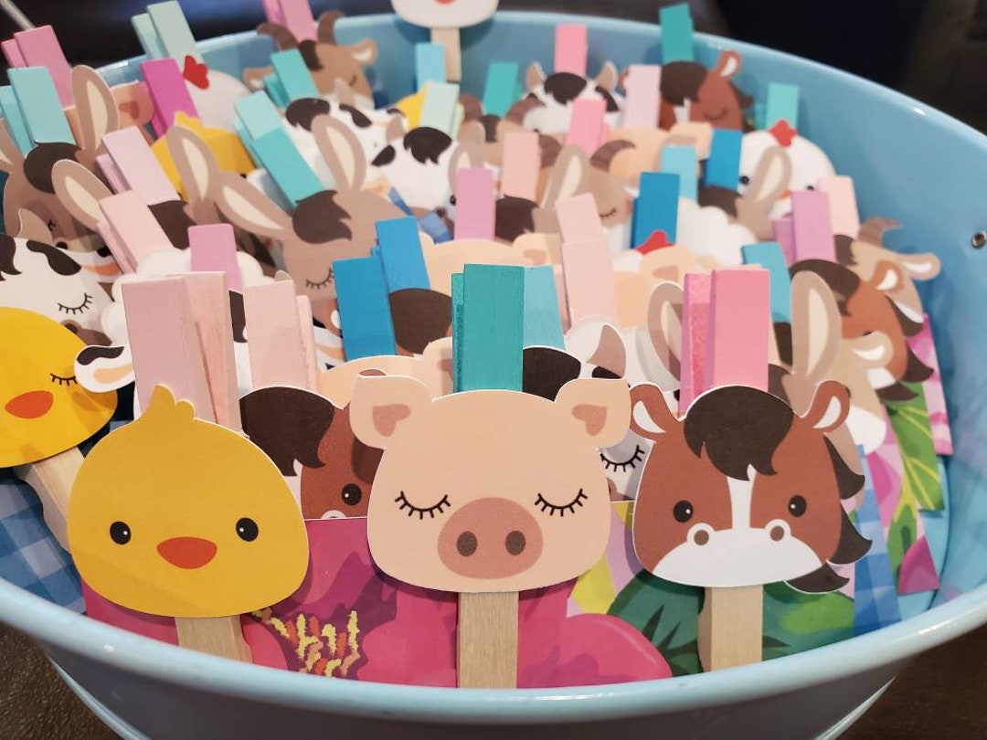 Farm Animal Clothespin Set - Etsy