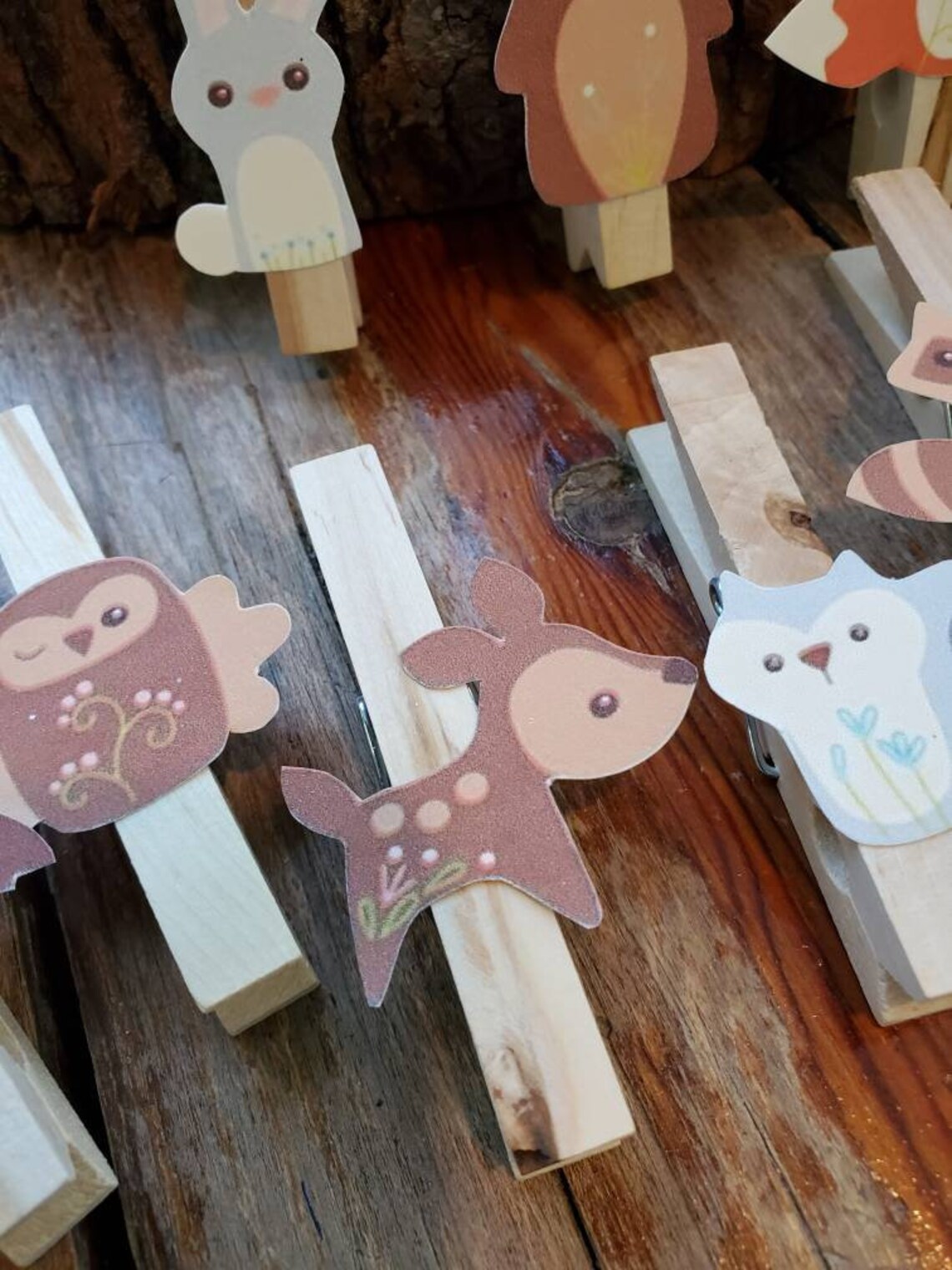 Sweet Rustic Woodland Animal Clothespins - Etsy