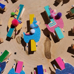 Colorful Llama Clothespins - Etsy