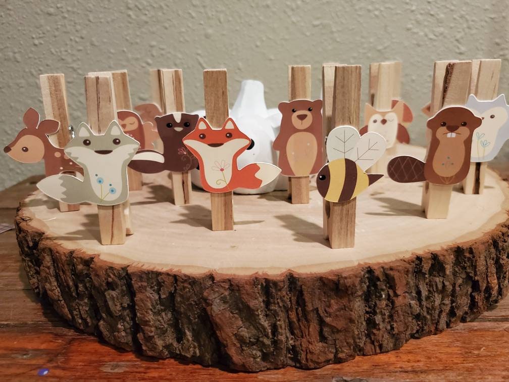 Sweet Rustic Woodland Animal Clothespins - Etsy
