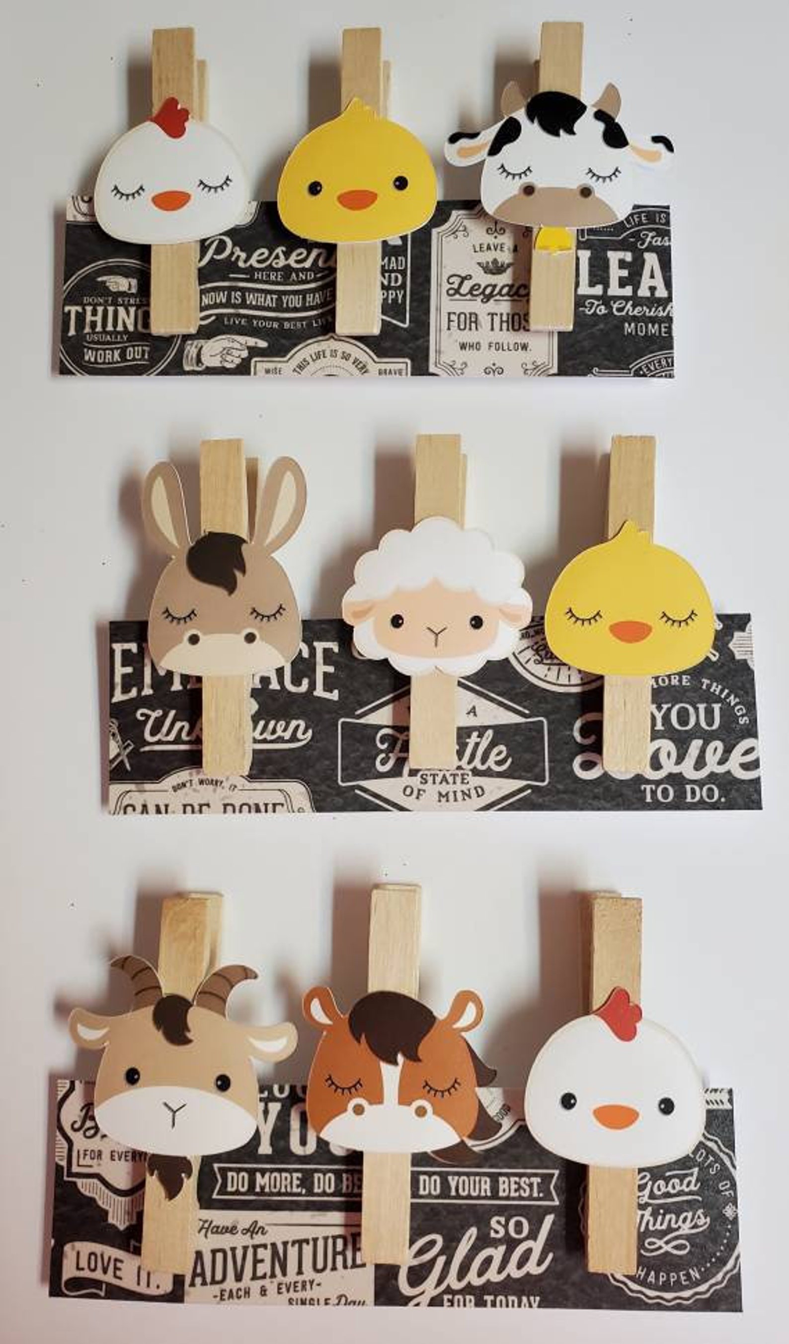 Farm Animal Clothespin Set - Etsy