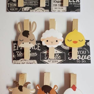 Farm Animal Clothespin Set - Etsy