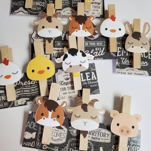 Farm Animal Clothespin Set - Etsy
