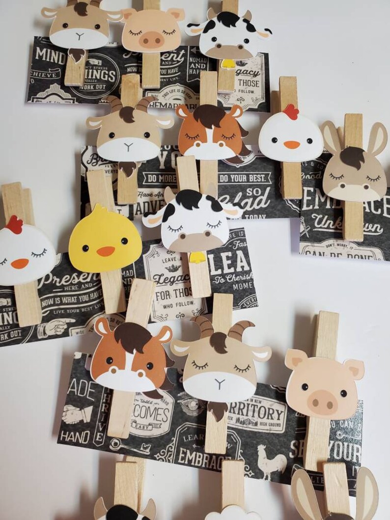 Farm Animal Clothespin Set - Etsy