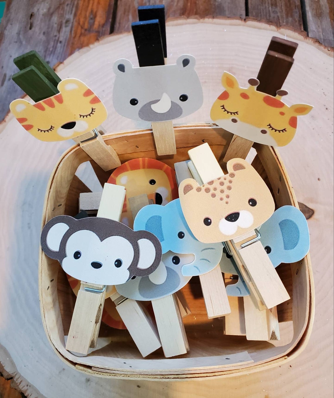 Safari Animal Clothespins - Etsy