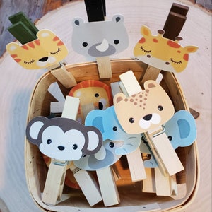 Safari Animal Clothespins | Etsy