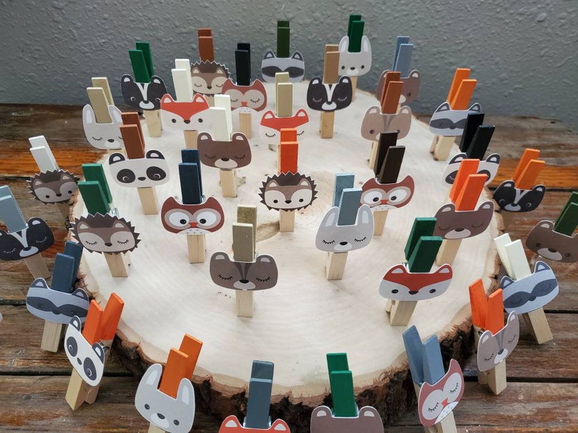 Woodland Animal Clothespins - Etsy