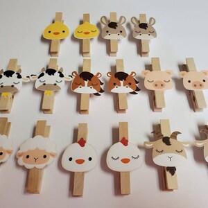 Farm Animal Clothespin Set - Etsy