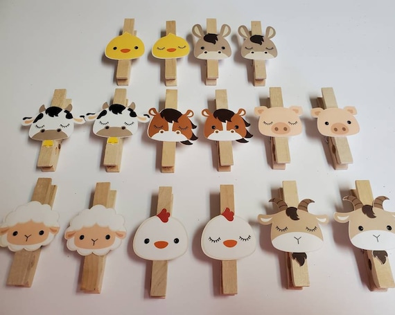 Farm Animal Clothespin Set - Etsy