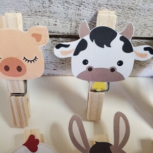 Farm animal clothespin set | Etsy