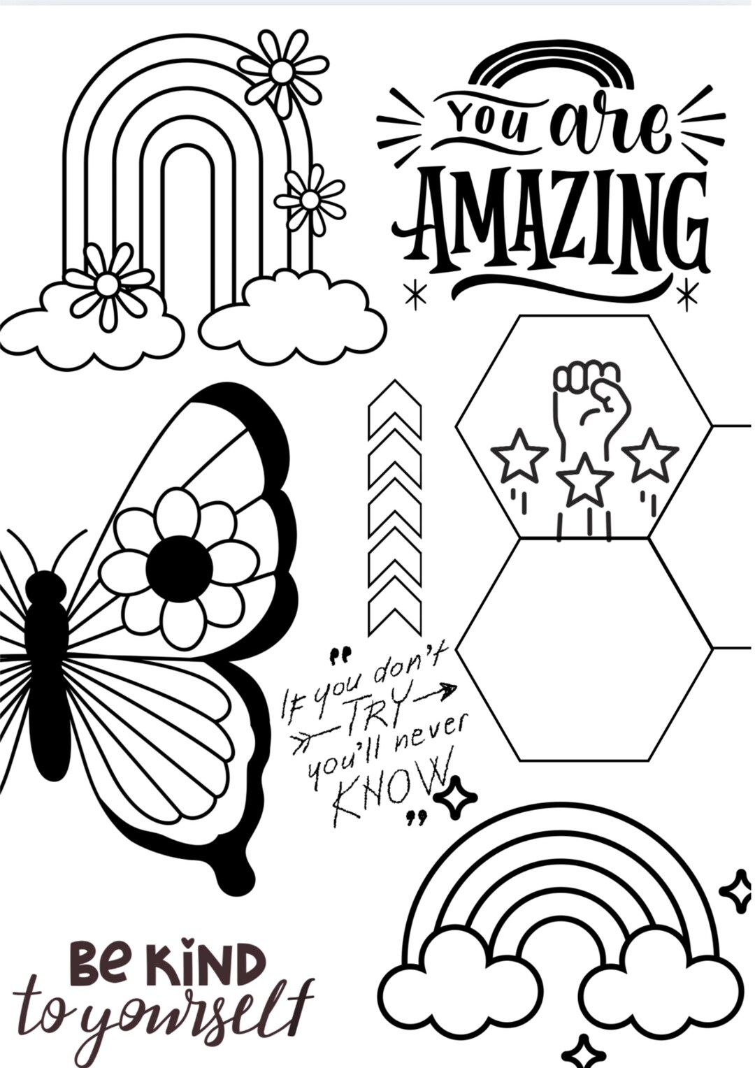 Mental Health Mindfulness Colouring Sheet - Etsy