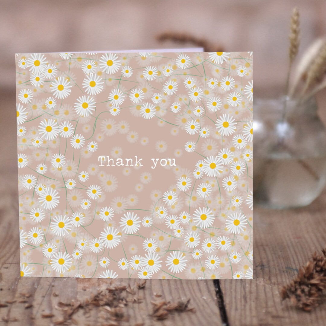 Thank You Daisies Card - Etsy