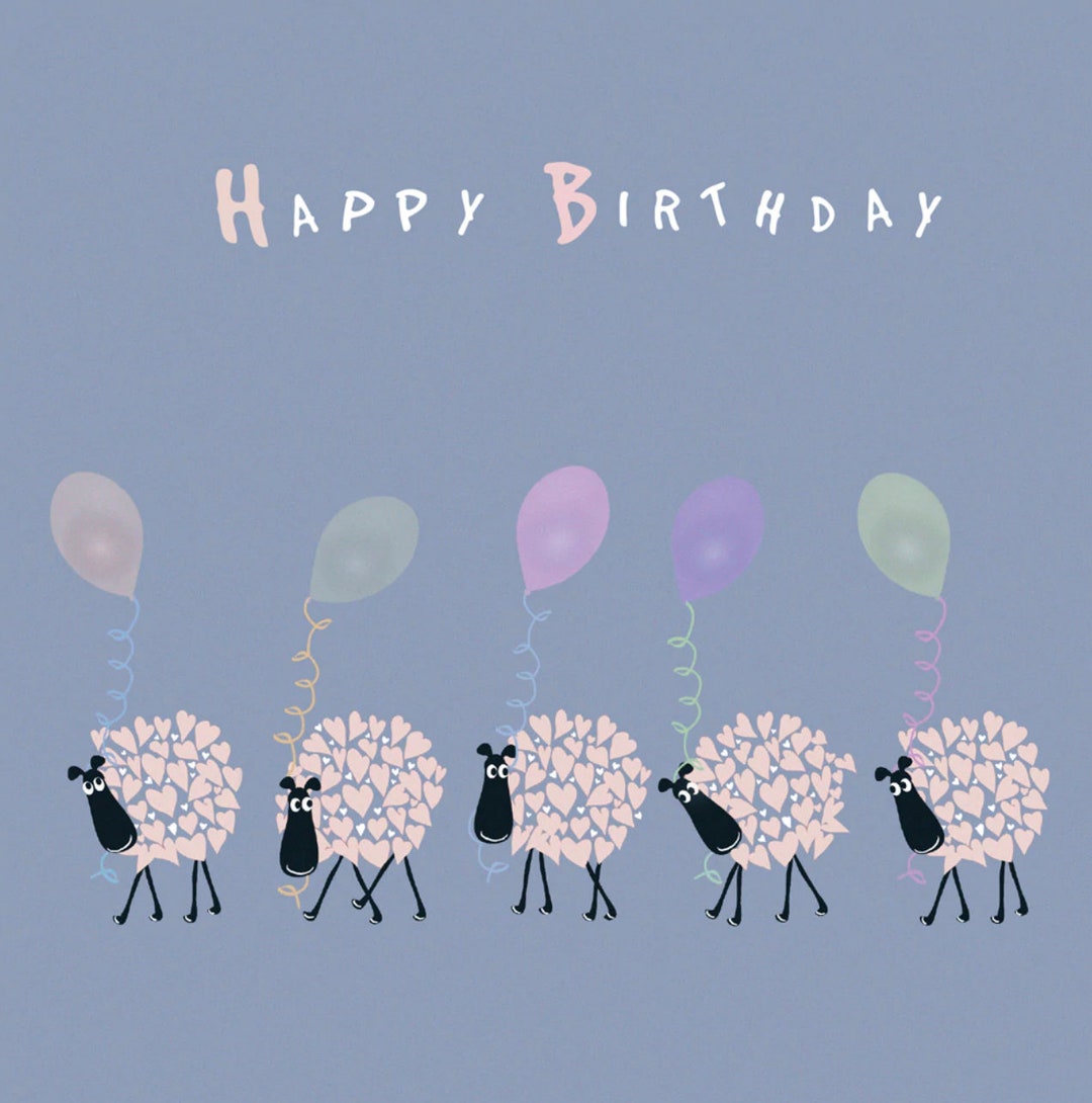 Happy Birthday Sheep Card by Sophiemorrellshop - Etsy