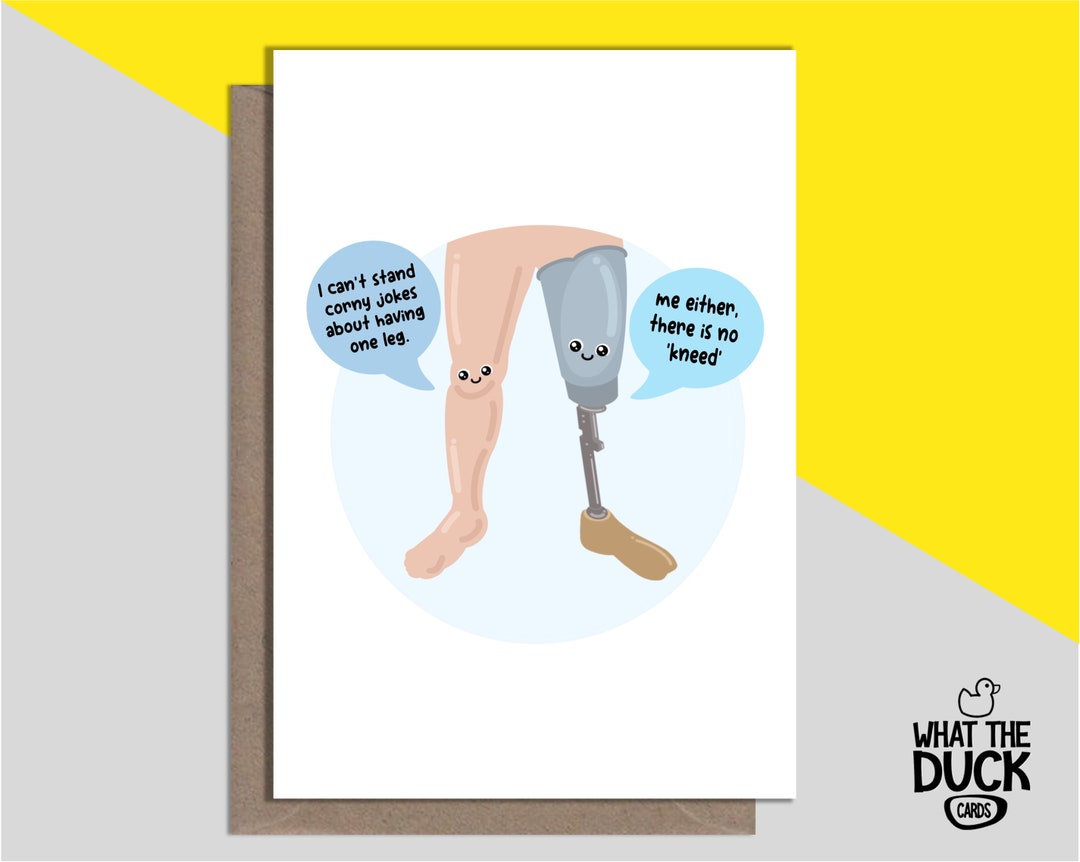 Rude & Funny Handmade Leg Amputation Card for Get Well Soon and Good ...