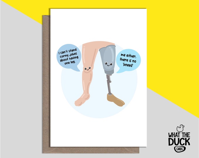 Rude & Funny Handmade Leg Amputation Card for Get Well Soon and Good ...