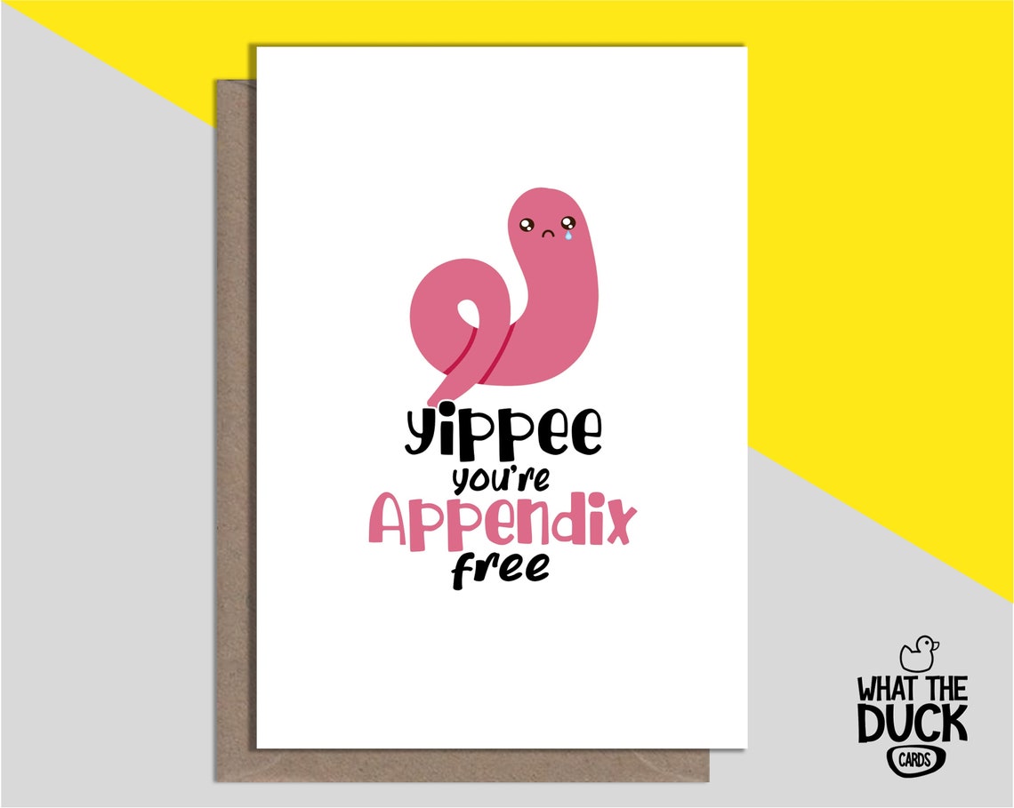Cute & Funny Homemade Appendix Removal Card For Get Well Soon | Etsy