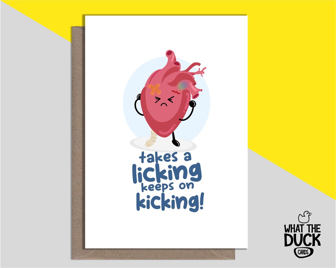 Funny & Rude Handmade Get Well Soon Greetings Card for Open Heart ...
