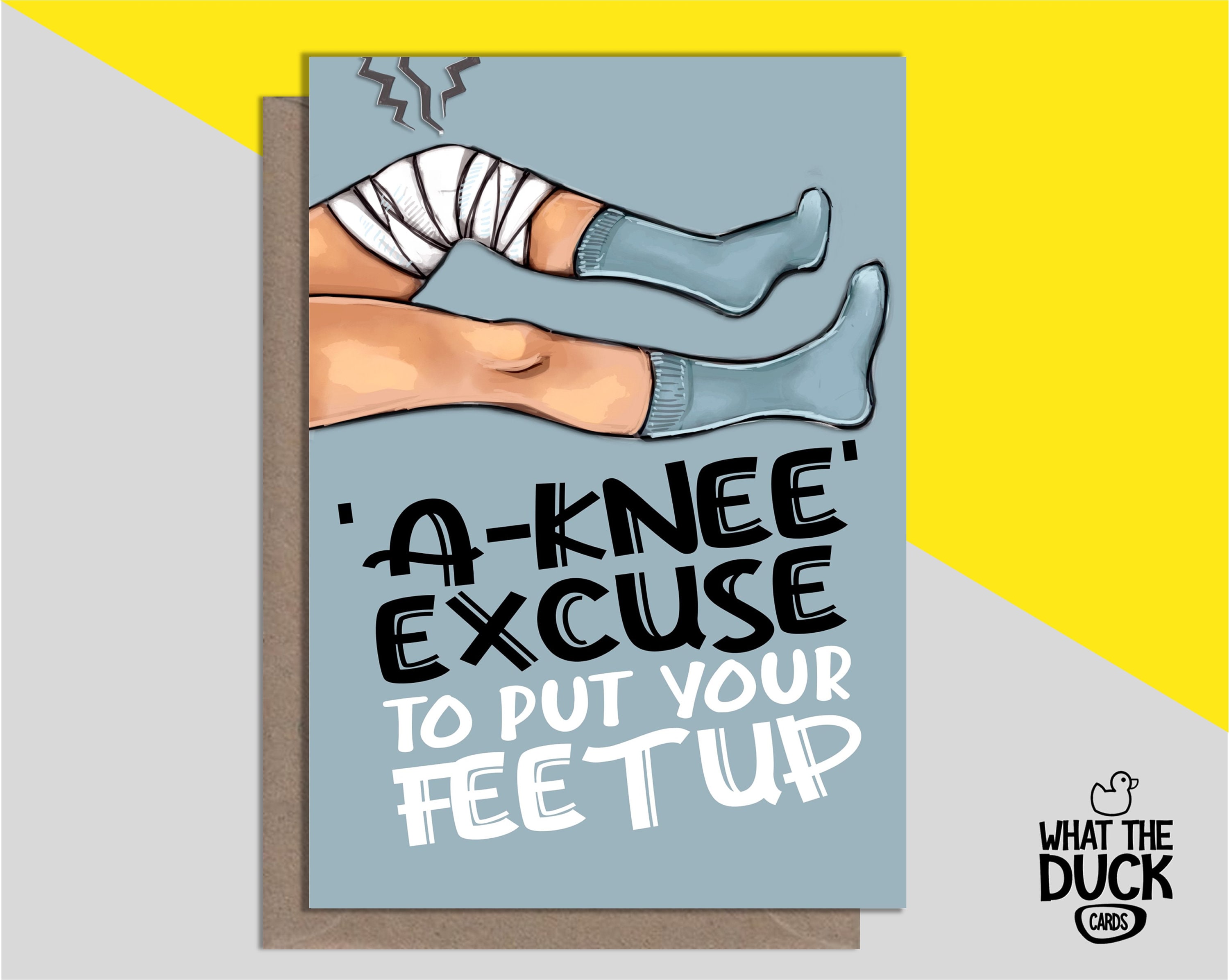 Cute & Funny Homemade Knee Operation Card for Good Luck With | Etsy