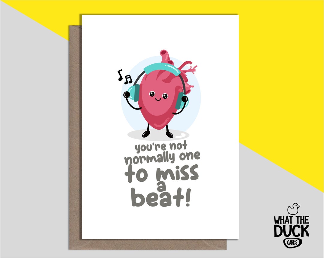 Funny & Cheeky Homemade Linen Get Well Soon Greetings Card for Heart ...