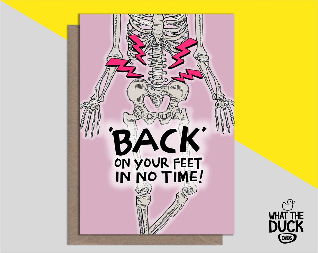 Funny & Cheeky Handmade Back Surgery Greetings Card for Get Well Soon ...