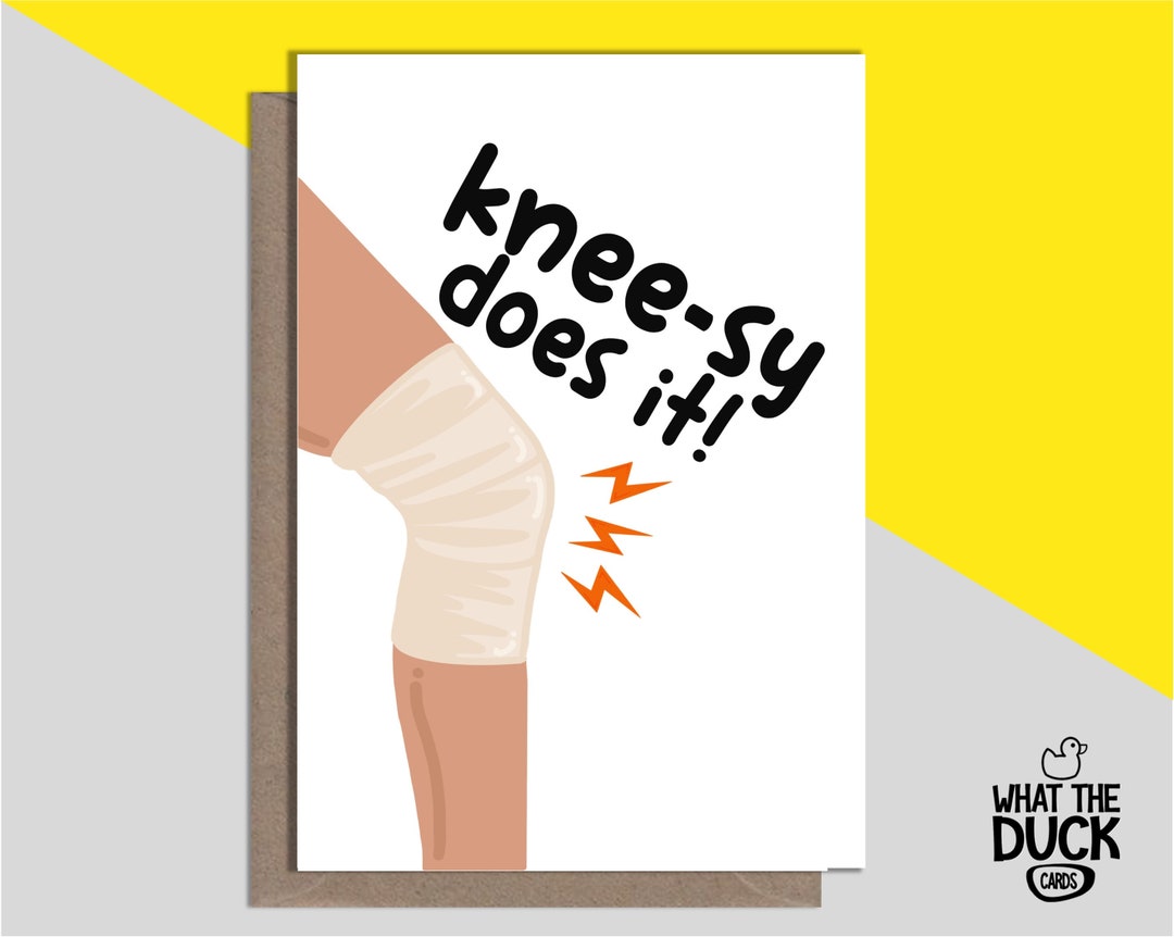 Cute & Funny Homemade Knee Operation Card for Good Luck With New Knees ...