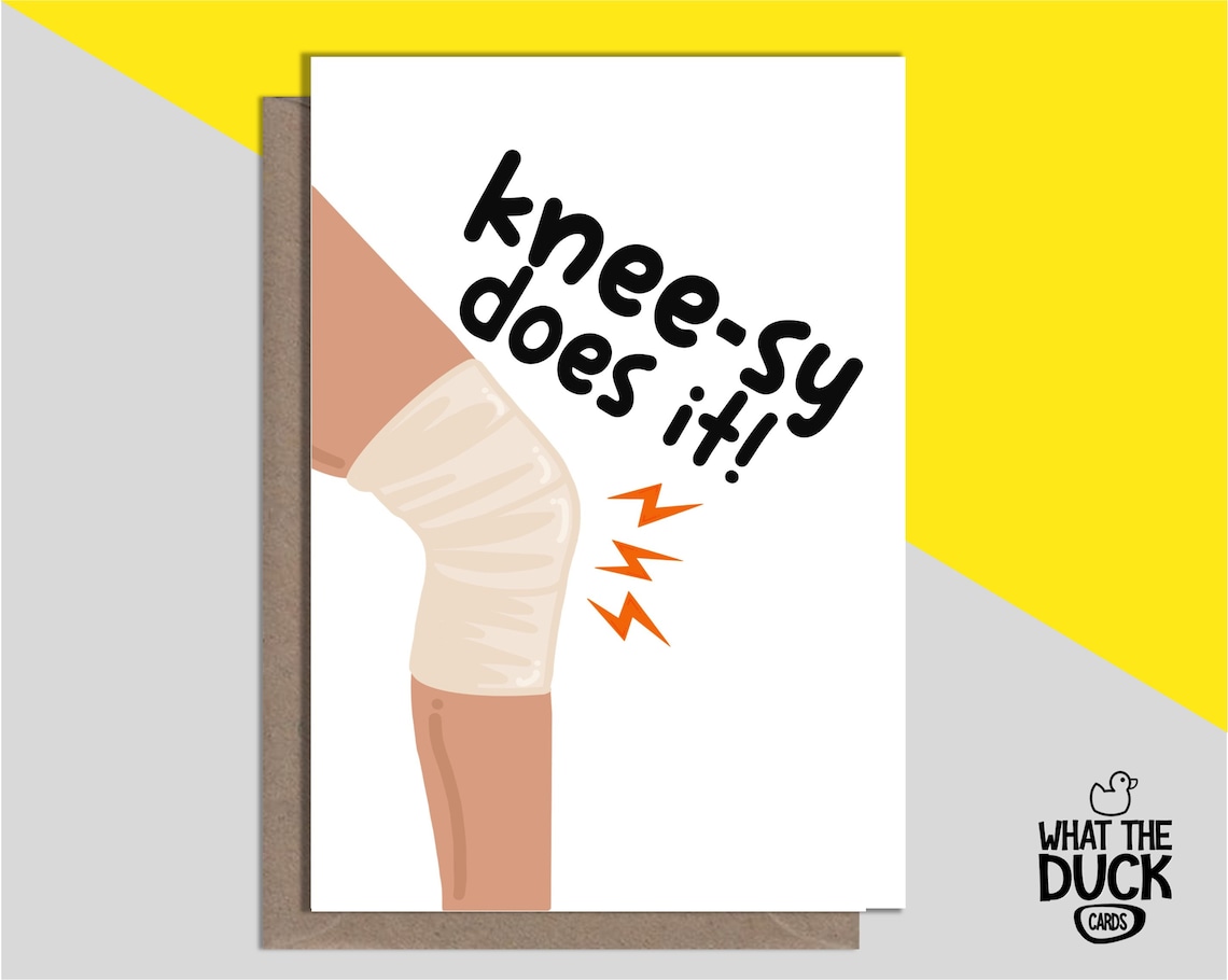 Cute & Funny Homemade Knee Operation Card for Good Luck With - Etsy
